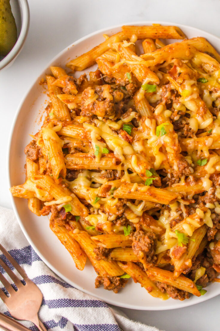 Bacon Cheeseburger Pasta - Recipe Boy